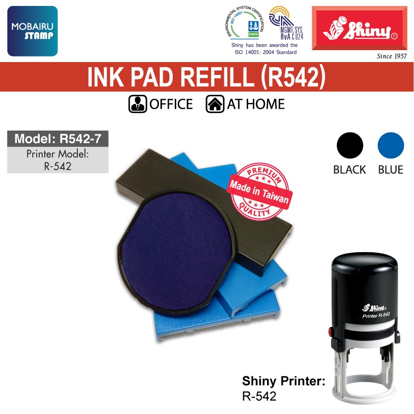 SHINY Ink Pad/Cartridges Refill for Self Inking Stamps - S830, S831 ...