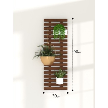 WindSing Wooden Hanging Wall Planter Rack Flower Pot Hanger Balcony ...