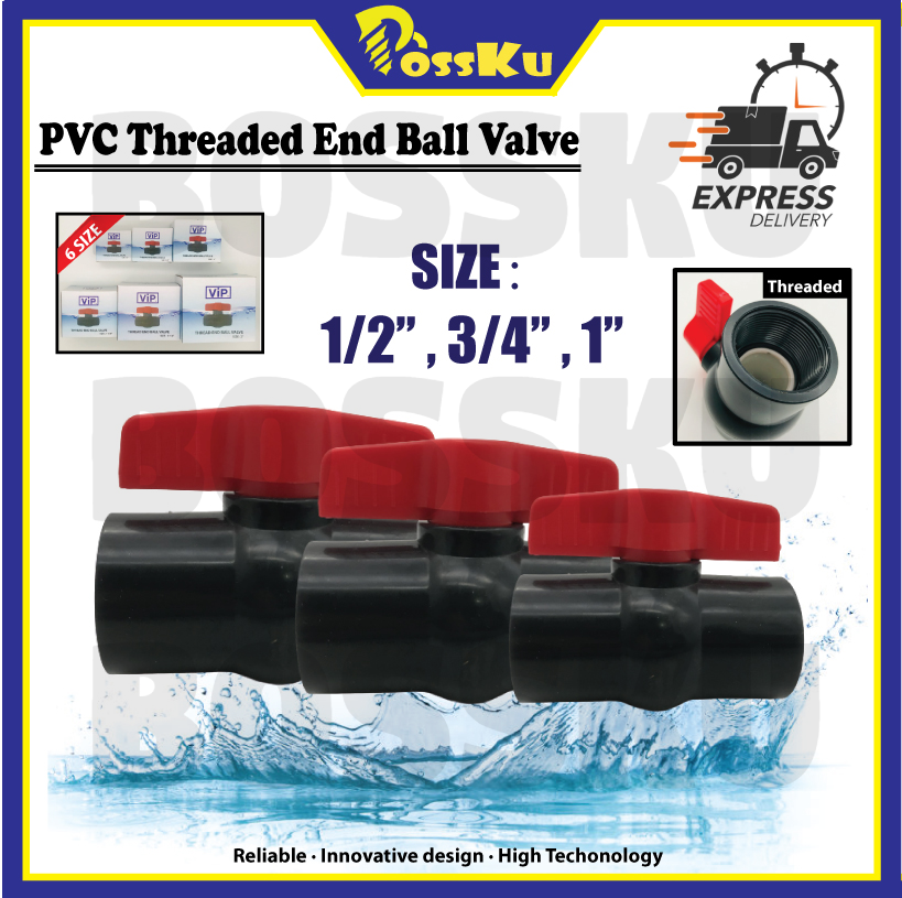PVC Threaded End Ball Valve (1/2", 3/4" & 1") | Shopee Singapore