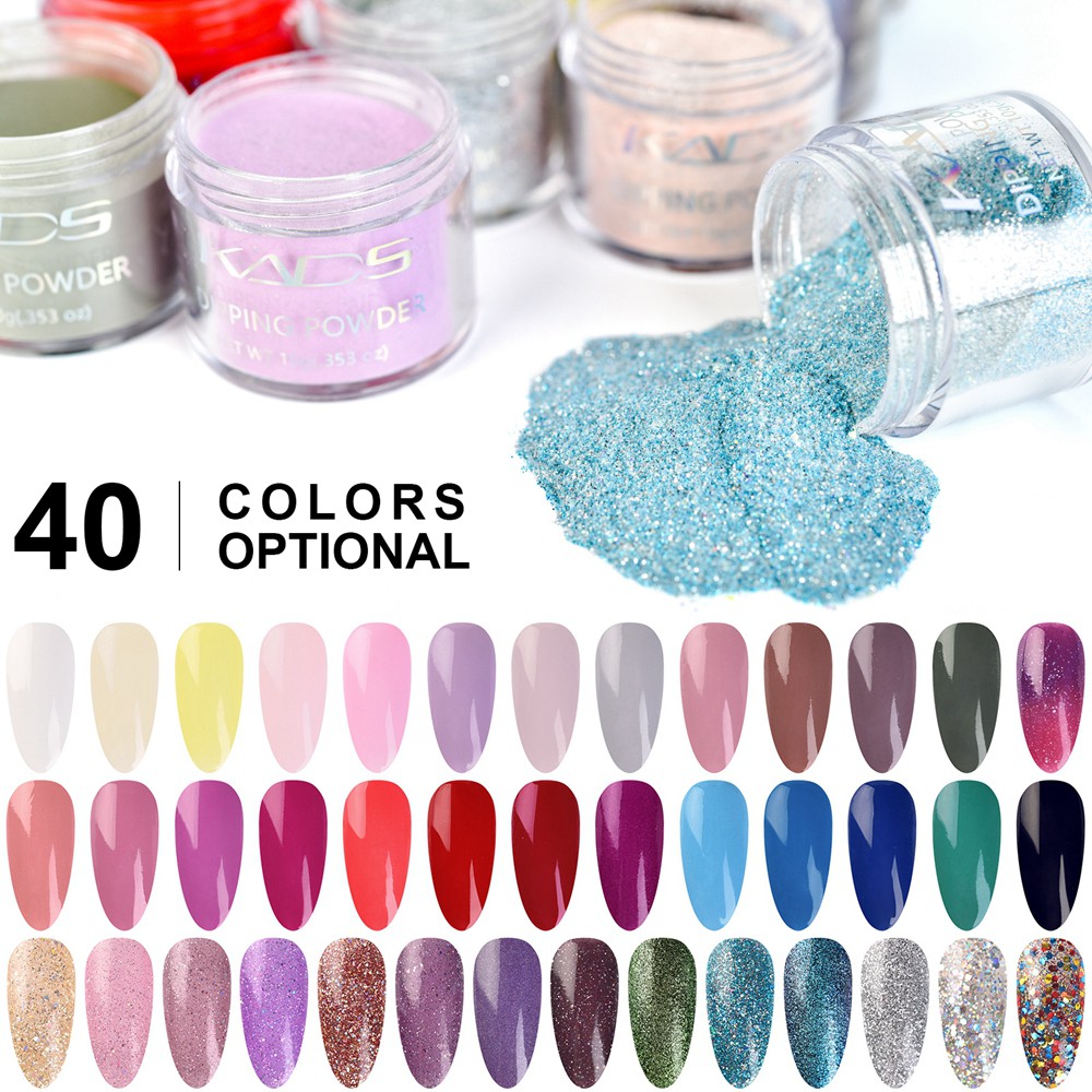 Color 01-20 Pure Shining Colors 10g Nail Dipping Powder Dip Glitter ...