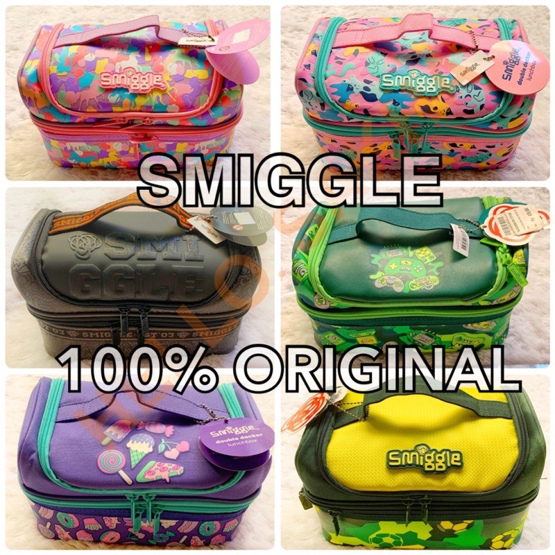 Smiggle LUNCH BAG DOUBLE DECKER SCHOOL 100% ORIGINAL GUARANTEE | Shopee ...