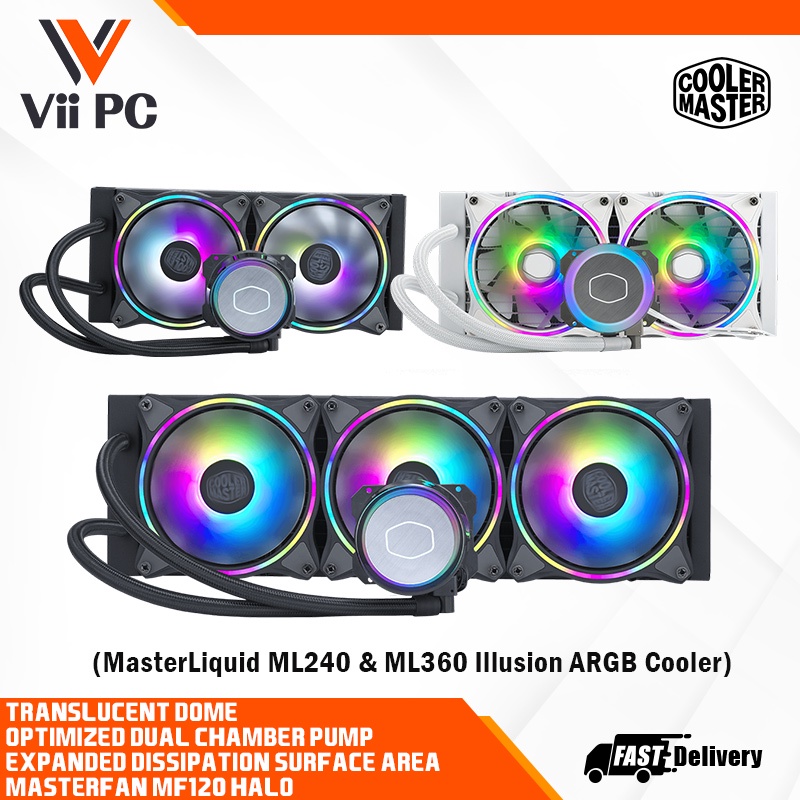 Cooler Master MasterLiquid ML240 & ML360 Illusion ARGB Cooler with ...