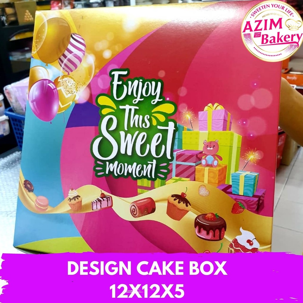 Cake Box (Design) 3pcs 12x12x5 | Kotak Kek Bercorak | Kotak Kek Kartun ...