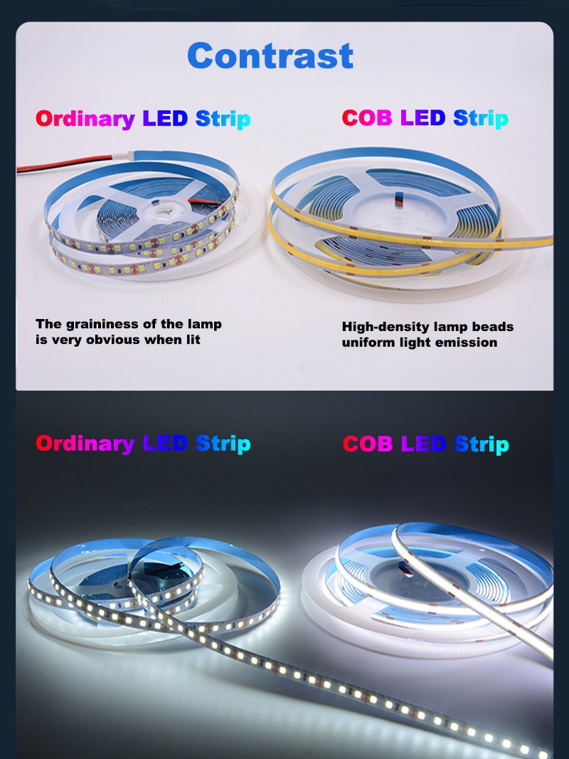 LTG-GEE COB LED Light Strip 5M LED High Density Flexible FOB COB 8mm ...