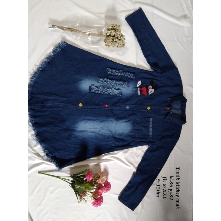 Mickey Mouse Kids Jeans Tunic Dress 5-12 Years ML-XL-XXL Mickey Mouse ...