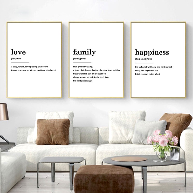 Simple Family Quotes Canvas Art Painting Modern Wall Decorative Posters ...