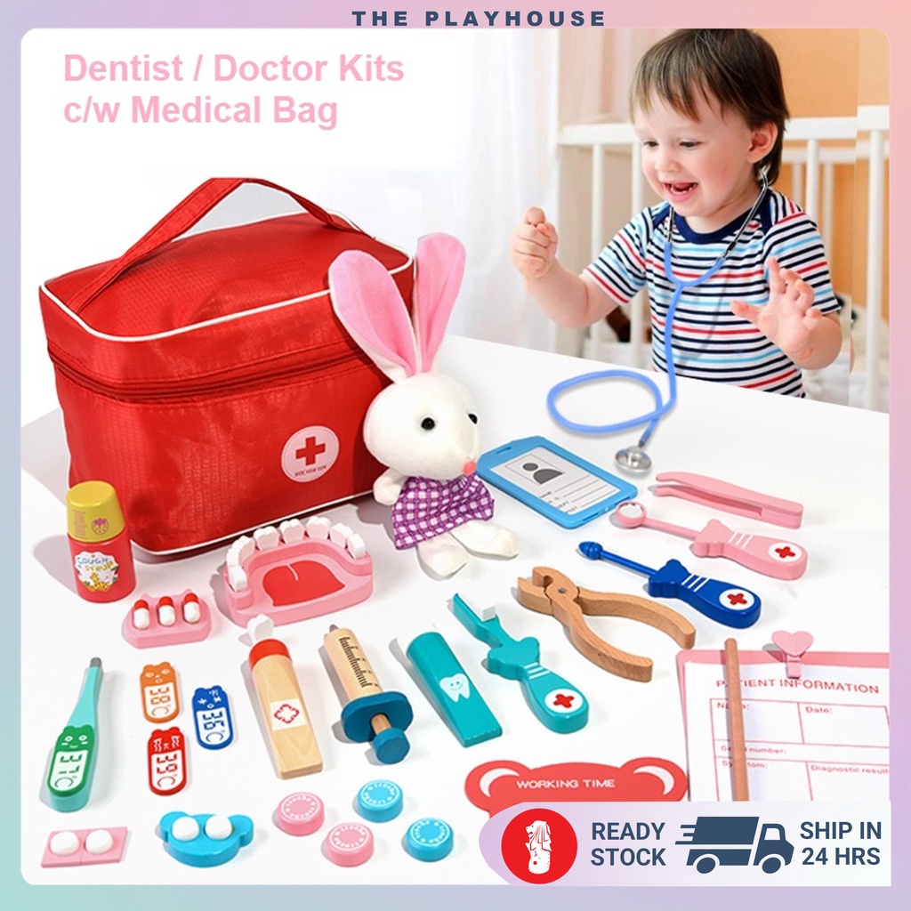 Pretend Play Doctor Set | Dentist Wooden Toys | Kids Pretend Doctor Set ...