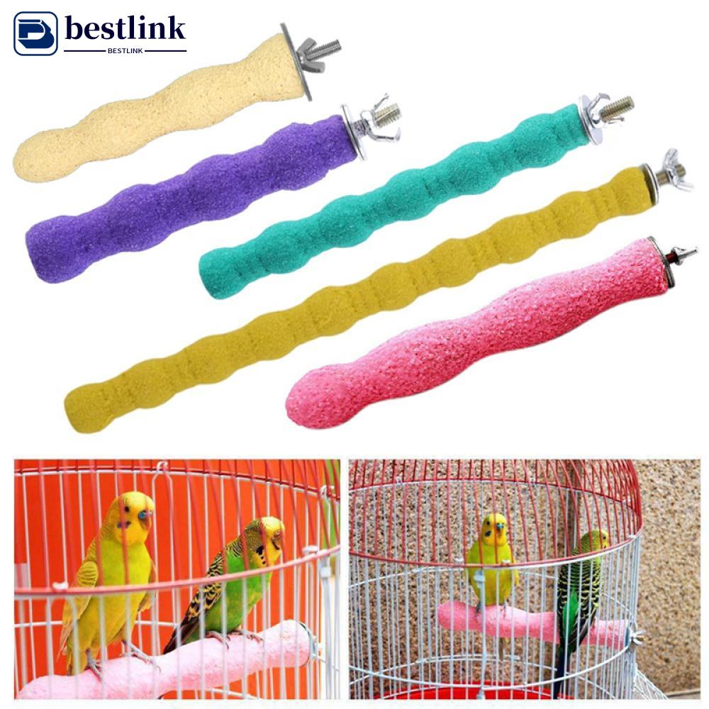 BESTLINK Pet Paw Grinding Wooden Stick Sprayed with Colored Sands Bird ...