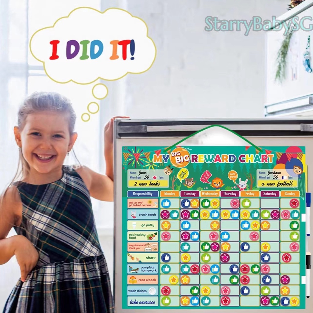 SG Seller| Behavior Chart For Kids My Big Reward Chart Magnetic Reward ...