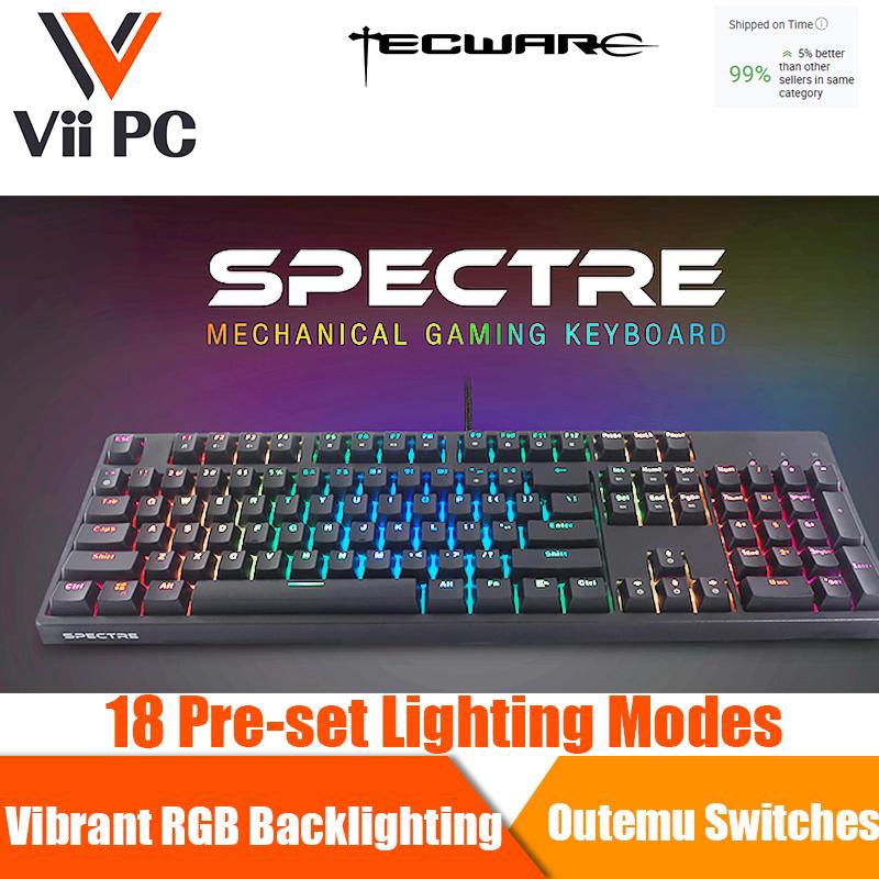 Tecware Spectre Mechanical Gaming Keyboard 104 Key RGB Color Lighting ...