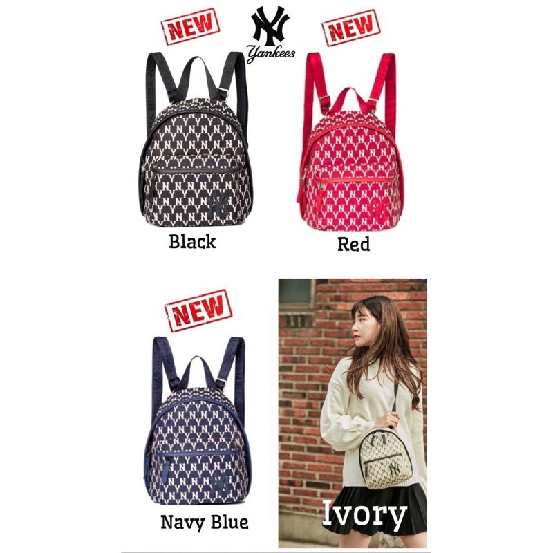 MLB New York Yankees Monogram Mini Backpack-navy and cream | Shopee ...