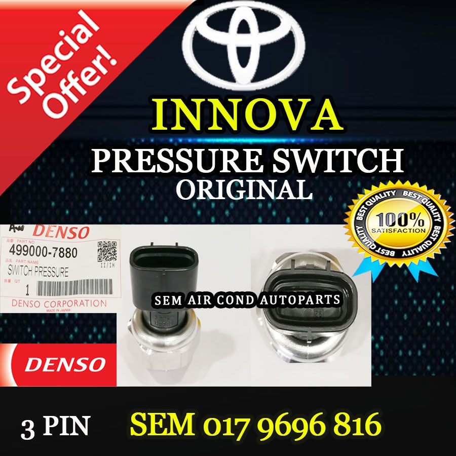 TOYOTA INNOVA DENSO ND 3 PIN PRESSURE SWITCH/ SUIS (CAR AIRCOND SYSTEM ...