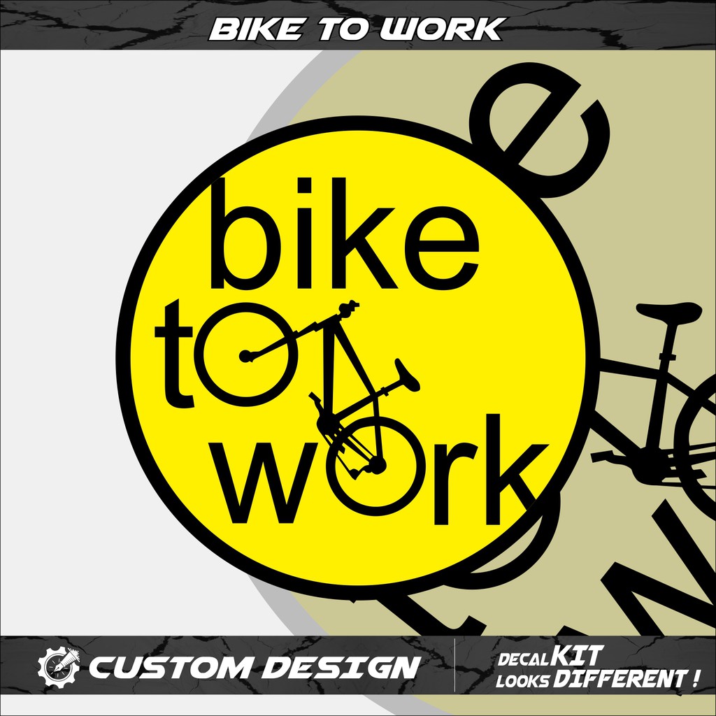 Sticker BIKE TO WORK LOGO DECAL STICKER B2W FOLDING BIKE SELI MTB ...
