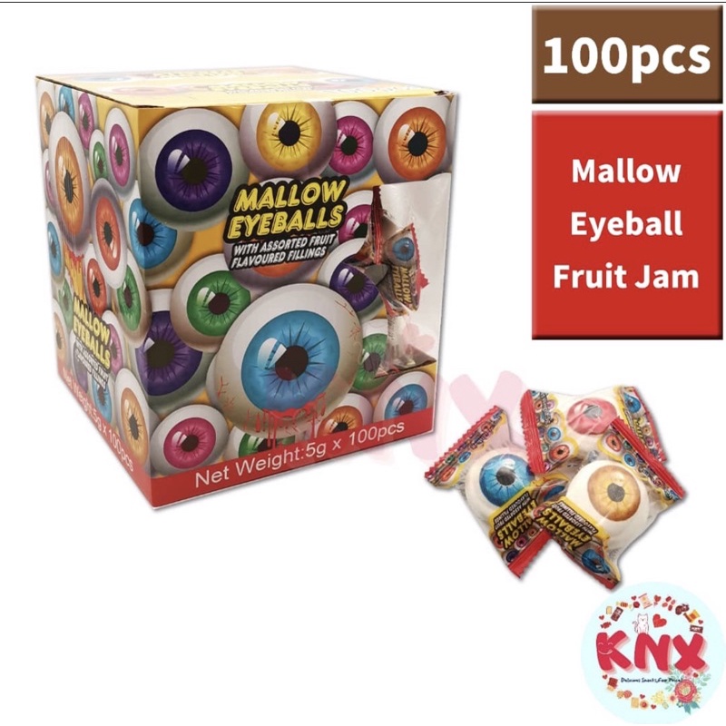 Mallow Eyeballs With Assorted Fruit Flavoured Fillings 5g x 100pcs ...