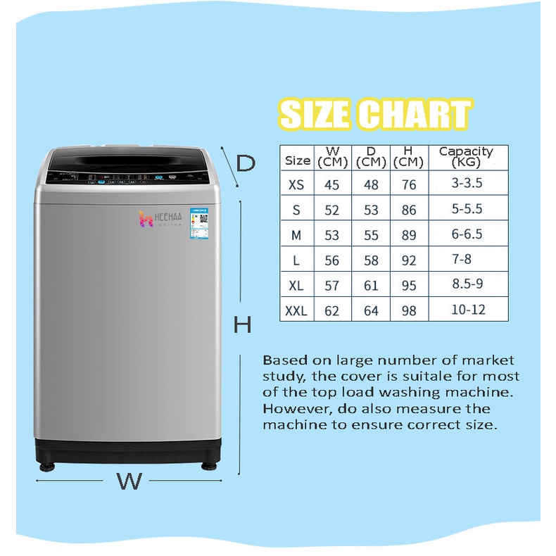 Dust Cover For TOP LOADED Washing Machine / Washing Machine Body Cover ...