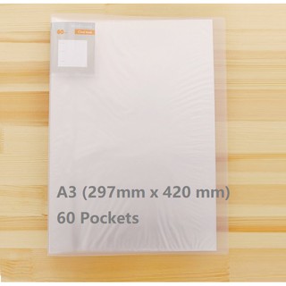 Singapore A3 Display Book Pocket Folder Plastic Folder 60 Pockets Clear ...