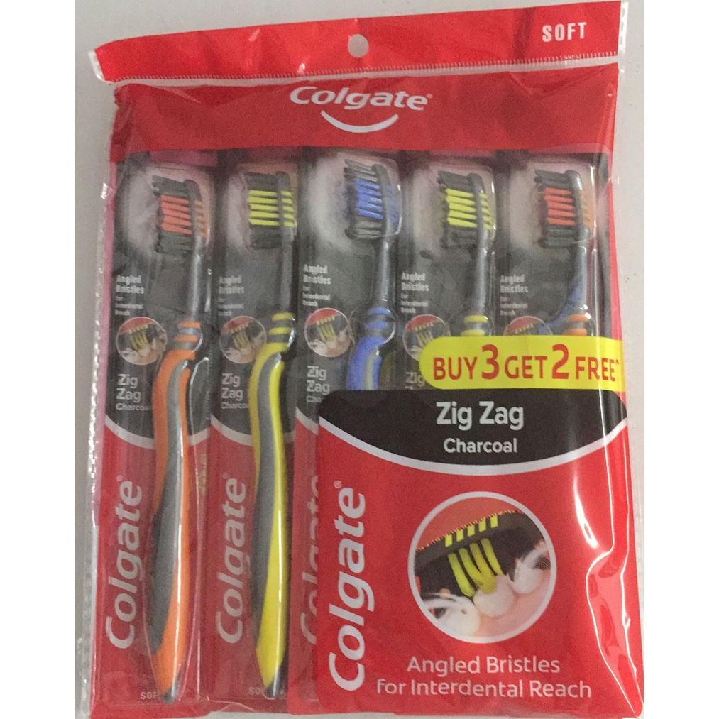 Colgate Value pack Toothbrush Zig Zag Charcoal( Soft) | Shopee Singapore