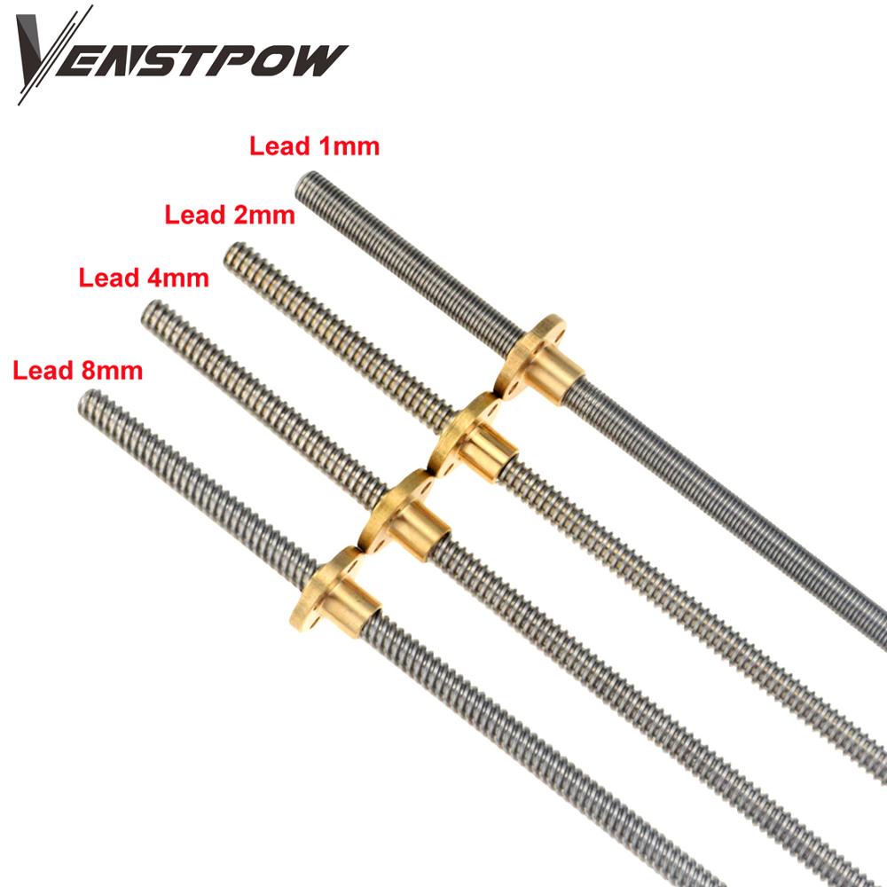 CNC 3D Printer THSL-300-8D Trapezoidal Rod T8 Lead Screw Thread 8mm ...