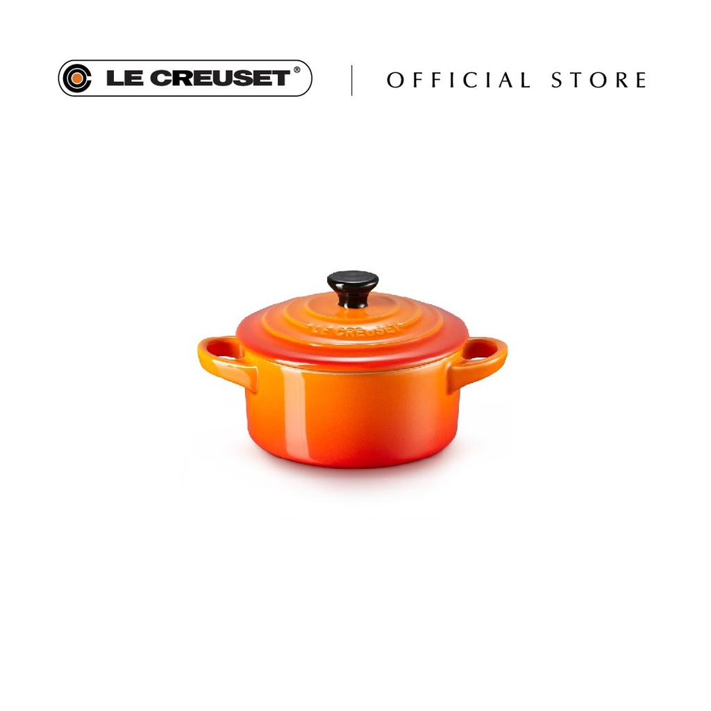 Le Creuset Stoneware Mini Round Cocotte with Black Knob - Flame ...