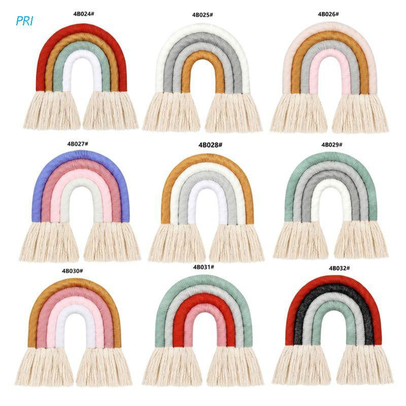 PRI* Macrame Rainbow Wall Hanging Decorative Colored for Boho Home ...