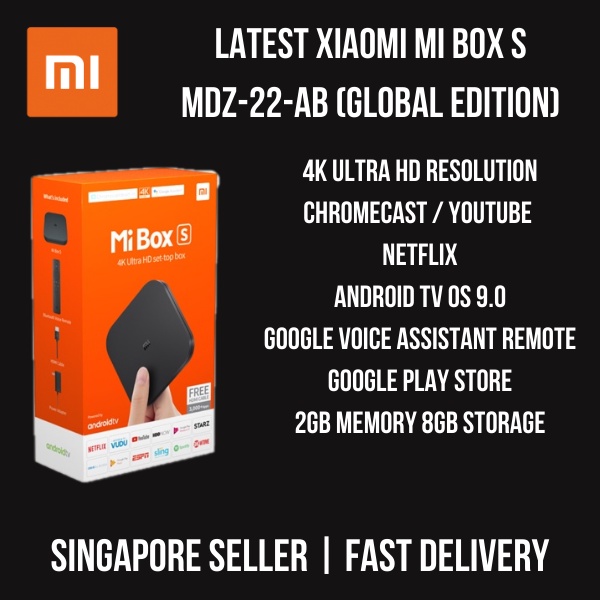 Xiaomi Mi Box S MDZ-22-AB (International) - 4K HDR Android TV with ...