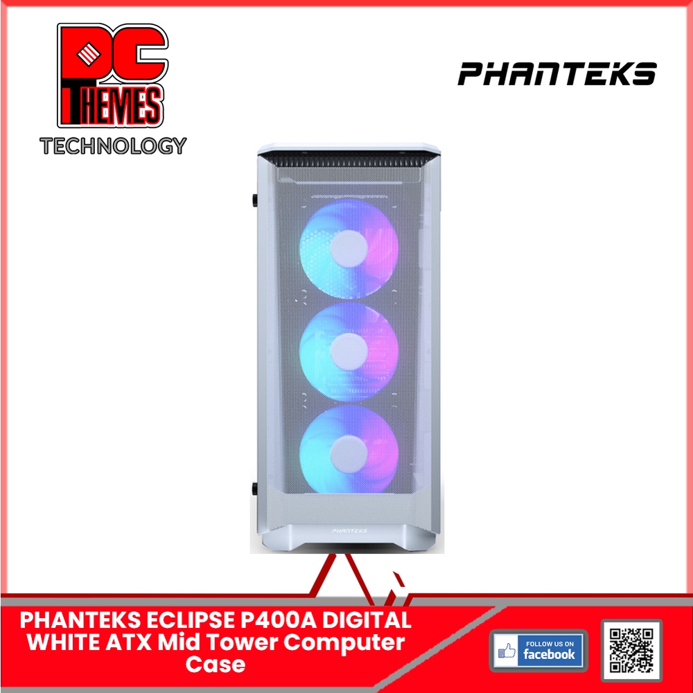 PHANTEKS ECLIPSE P400A DIGITAL WHITE ATX Mid Tower Computer Case ...