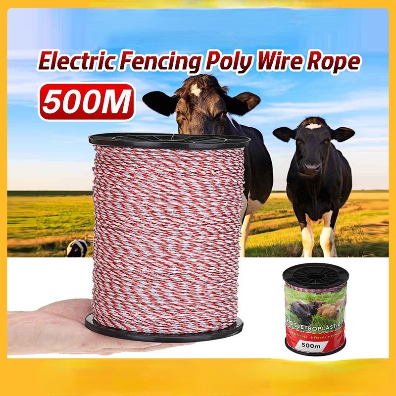 Electric Fence Wire Rope (500M) Red White Electric Fence Wire Strip ...