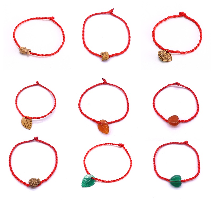 Red hand rope hand-woven rope nylon rope 18cm with small accessories ...