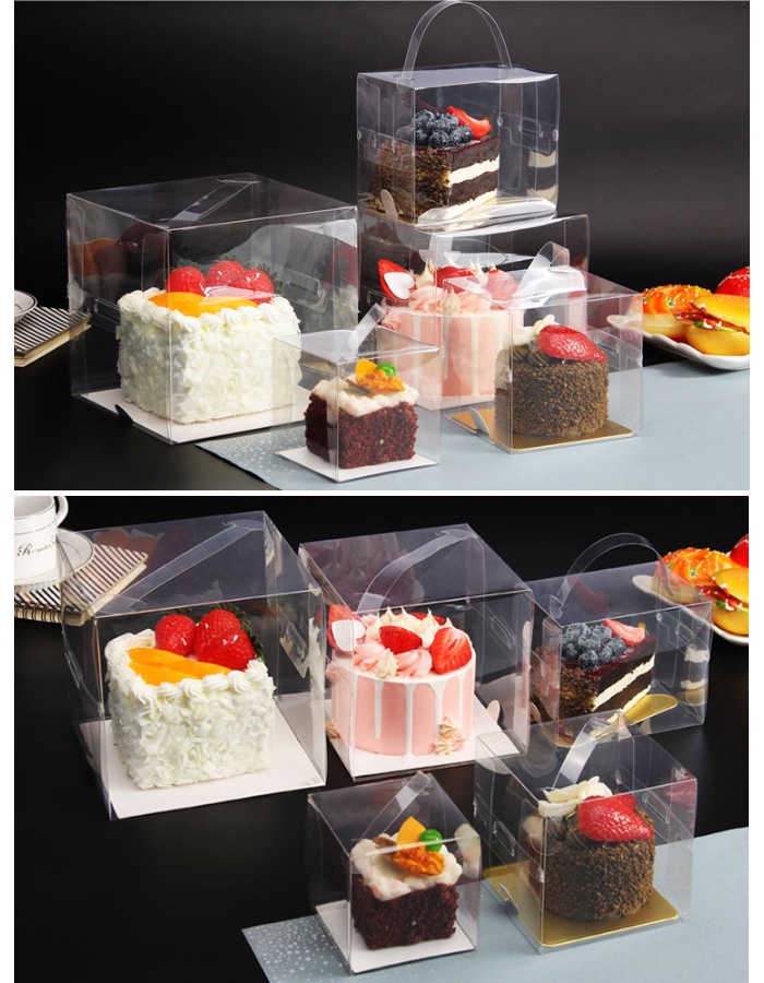 🇸🇬 Cake box (3 / 5 / 6 / 8 / 10 inch) Transparent packaging box with ...