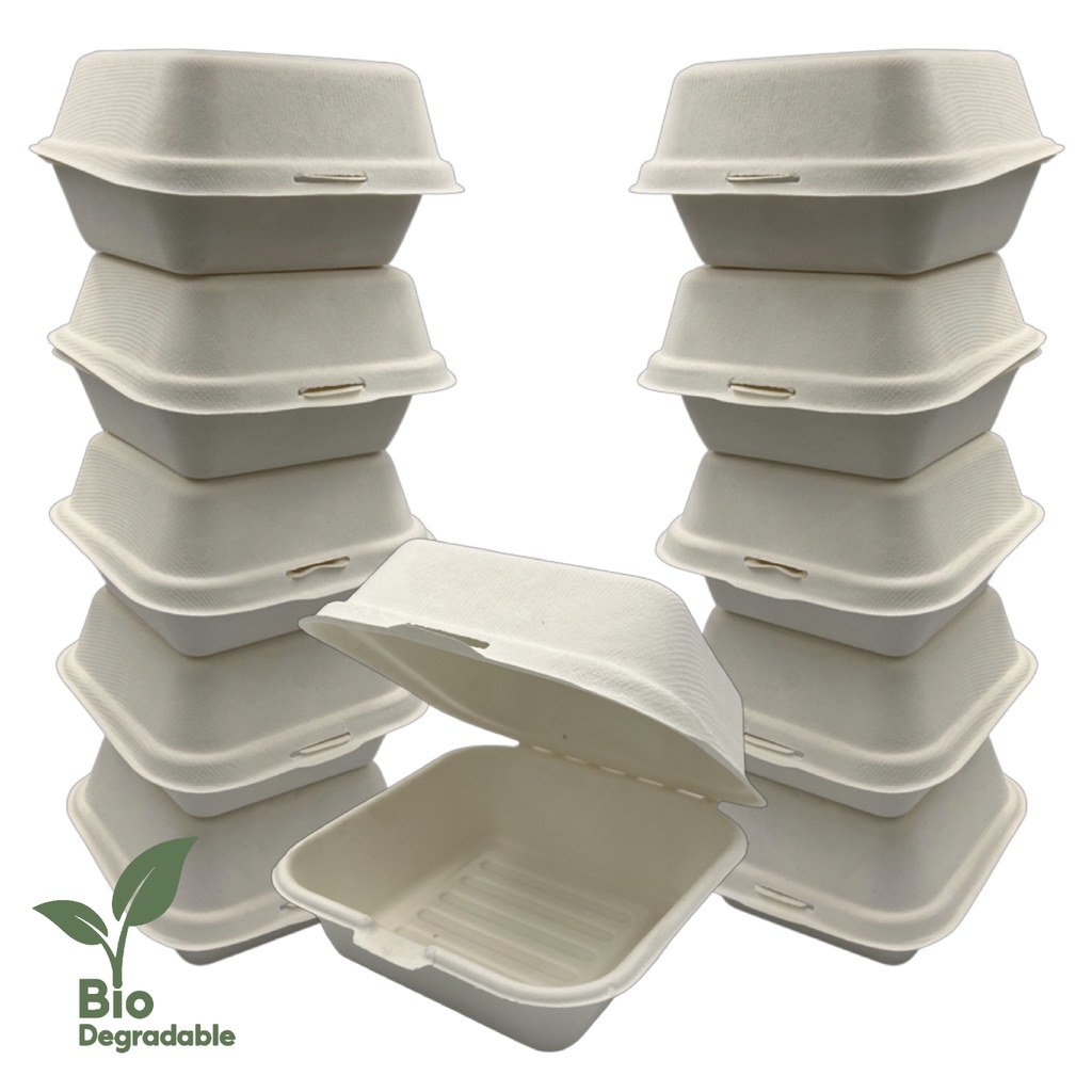 [Ready Stock SG] [50sets] Clamshell Biodegradable Eco Cake box ...