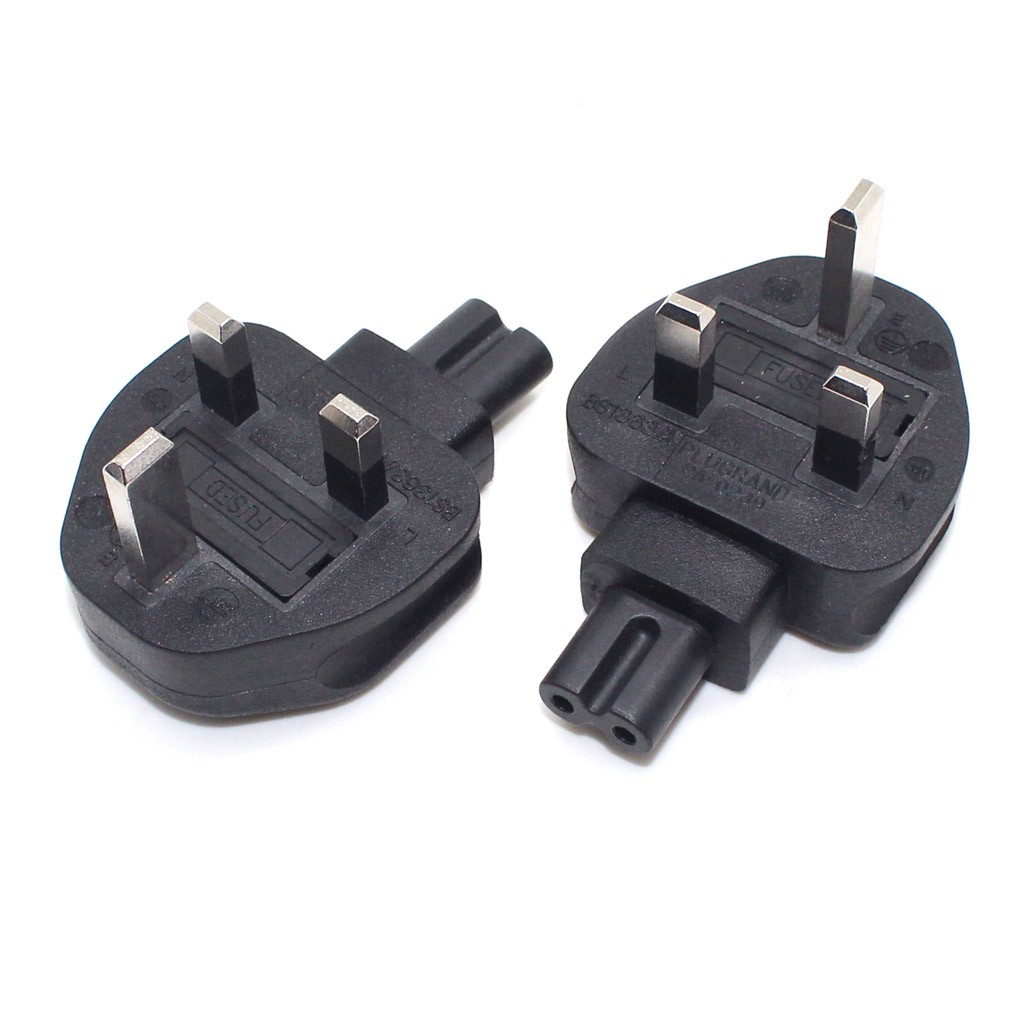 UK 3-Prong Male to IEC C7 AC Power Adapter Right Angled AC Power ...