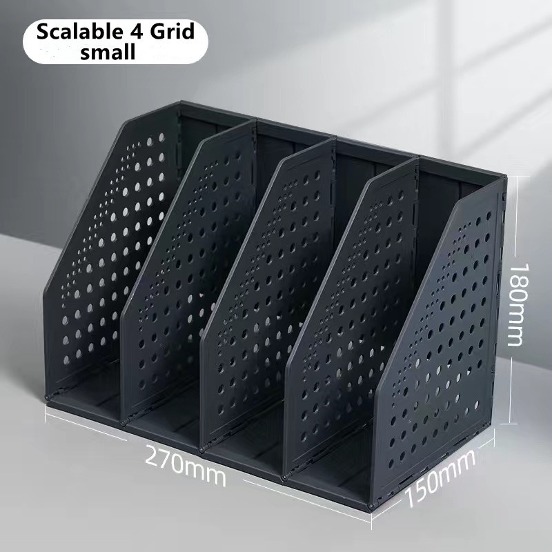（SG Seller) Folding Desktop Folder Large Capacity 4 Grid Box Magazine ...