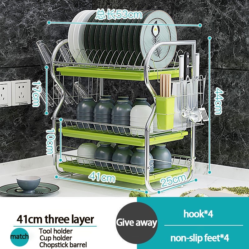 Dish rack drain rack kitchen multi-layer tableware drain rack plate ...