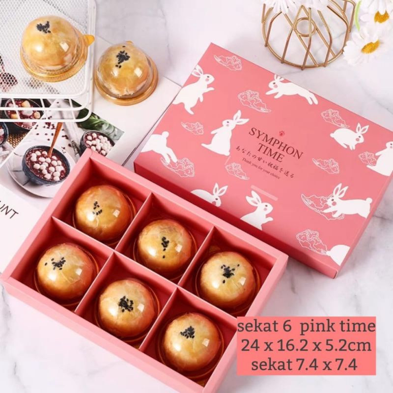 Mooncake Box 6 Rabbit Pink Time Box Packaging 50-75gr | Shopee Singapore