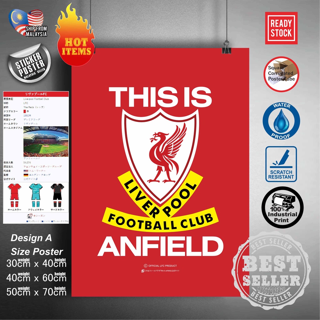 This Is Anfield | Liverpool FC | Football poster | wall sticker deco ...