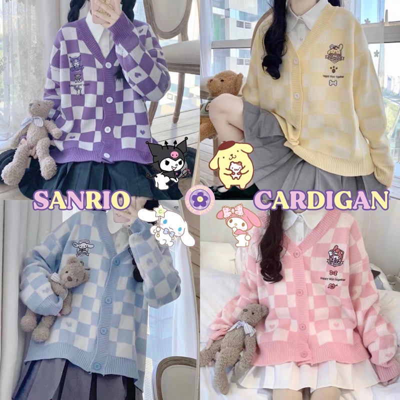 Sanrio FRIENDS CARDIGAN my melody kuromi pompompurin cinnamoroll ...