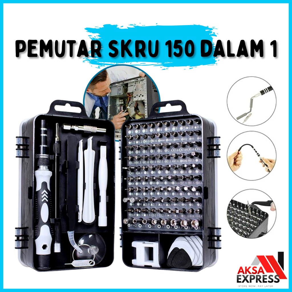 115in1 Pemutar Skru Tool Box Set Screwdriver Set Multifunction Tool Kit ...