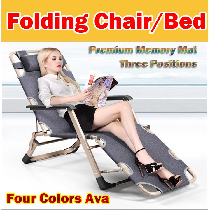★OUTDOOR/INDOOR ★FOLDING Sleeping CHAIR/Foldable/Portable/Reclining ...