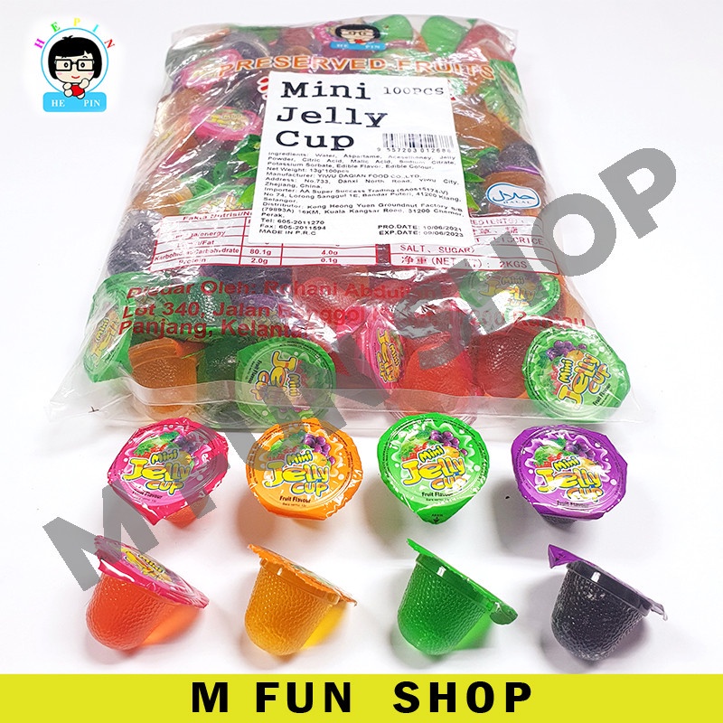 100Pcs Mini Jelly Cup Fruit Flavor Jeli Perisa Buah-buahan (±13g x ±100Pcs) | Shopee Singapore