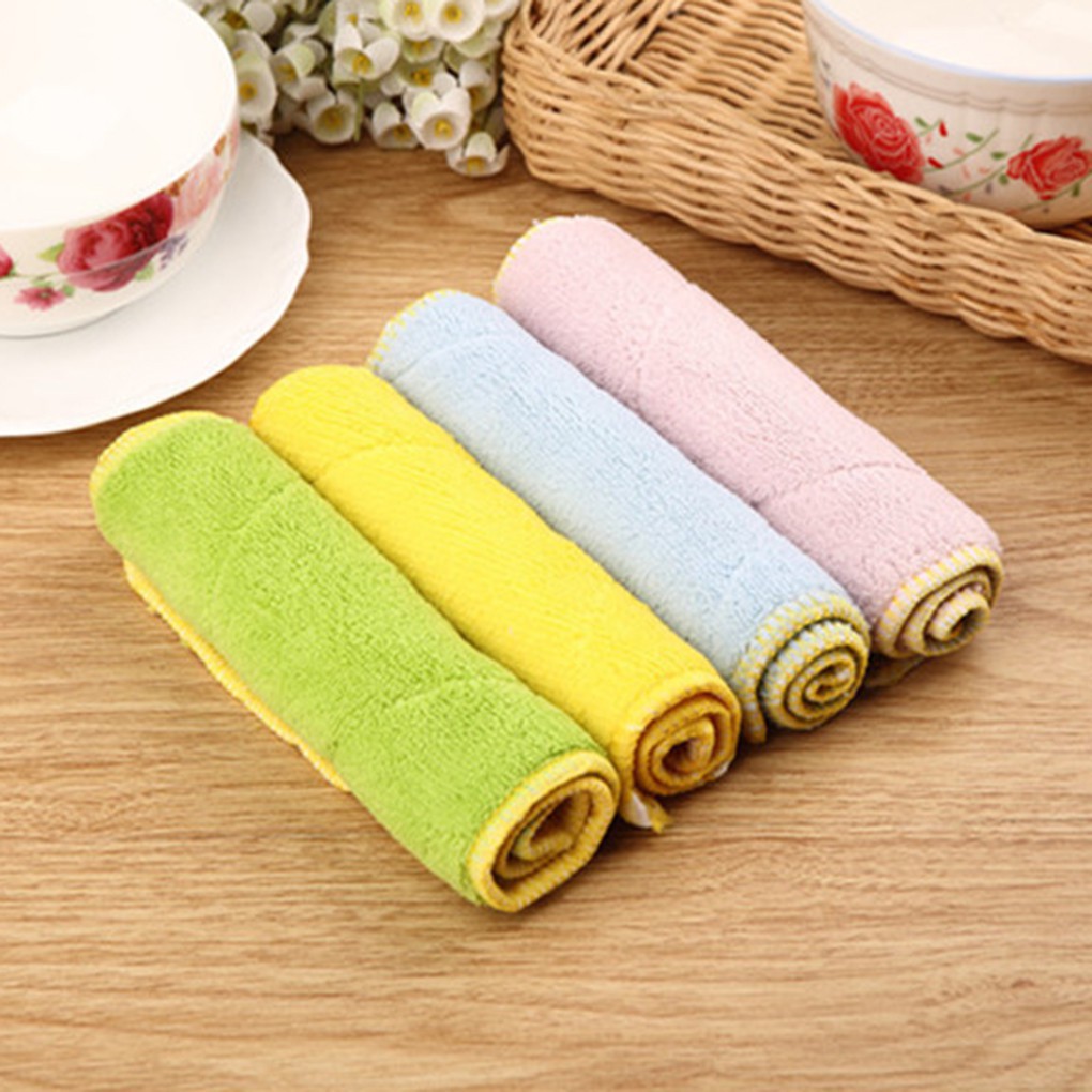 Double-sided Microfiber Dish towels Thickening Cloth Towels | Shopee ...