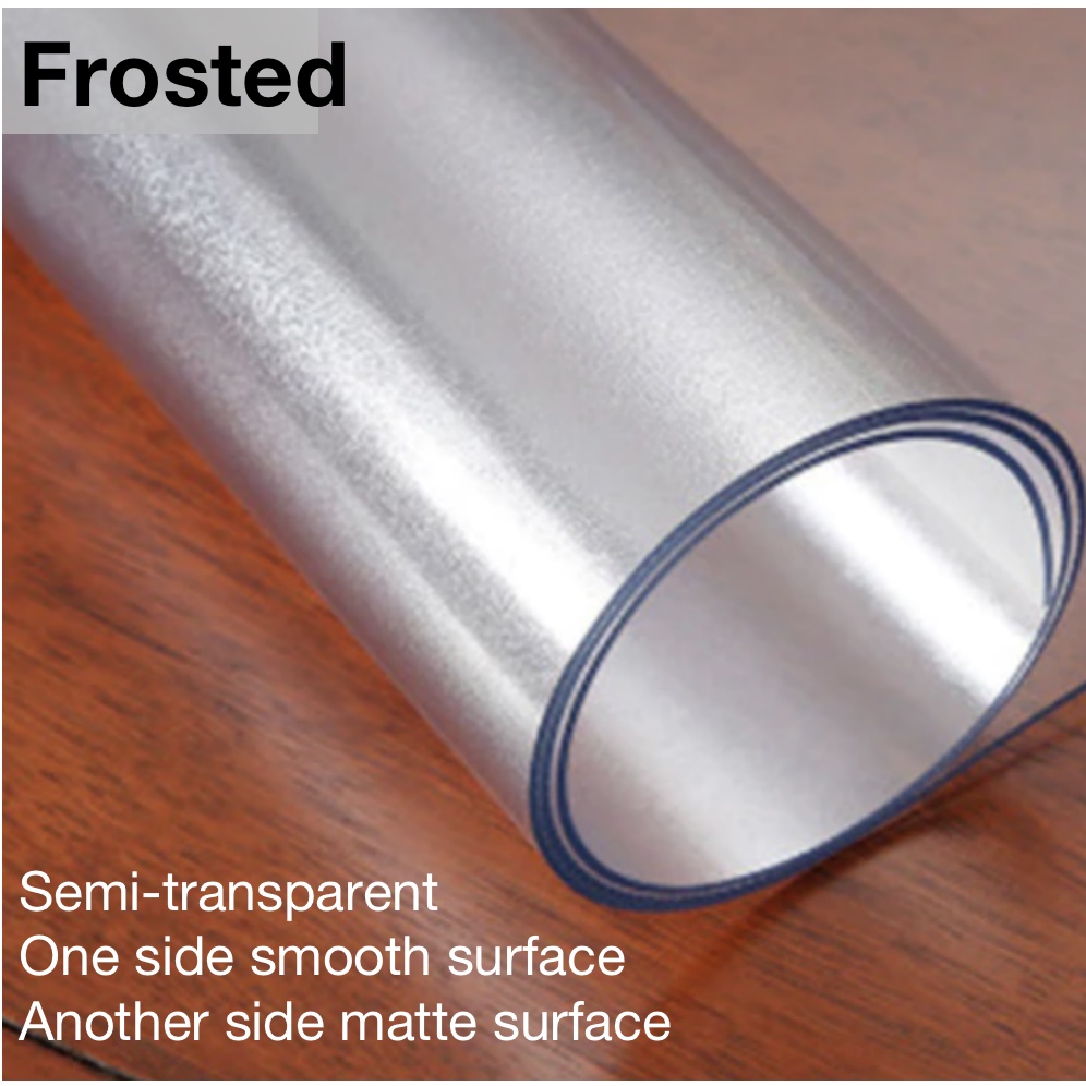 【Frosted 2mm Thick】Local Stock Table Mat PVC Soft Crystal Glass Semi ...