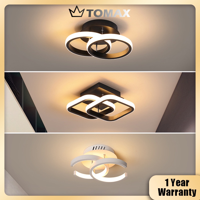 TOMAX 3Color/ 3Tone 24CM Black White Square Frame LED Light For Room ...