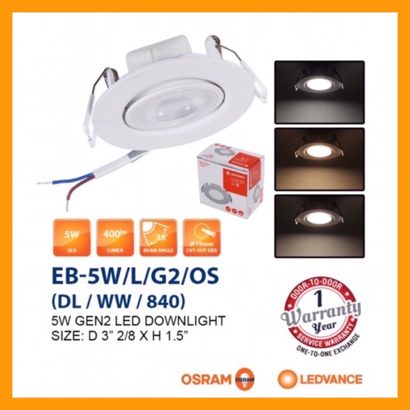 Osram ledvance LED spotlight eyeball 3W / 5W / 6.5W GEN/2 (new GEN 3 6W ...