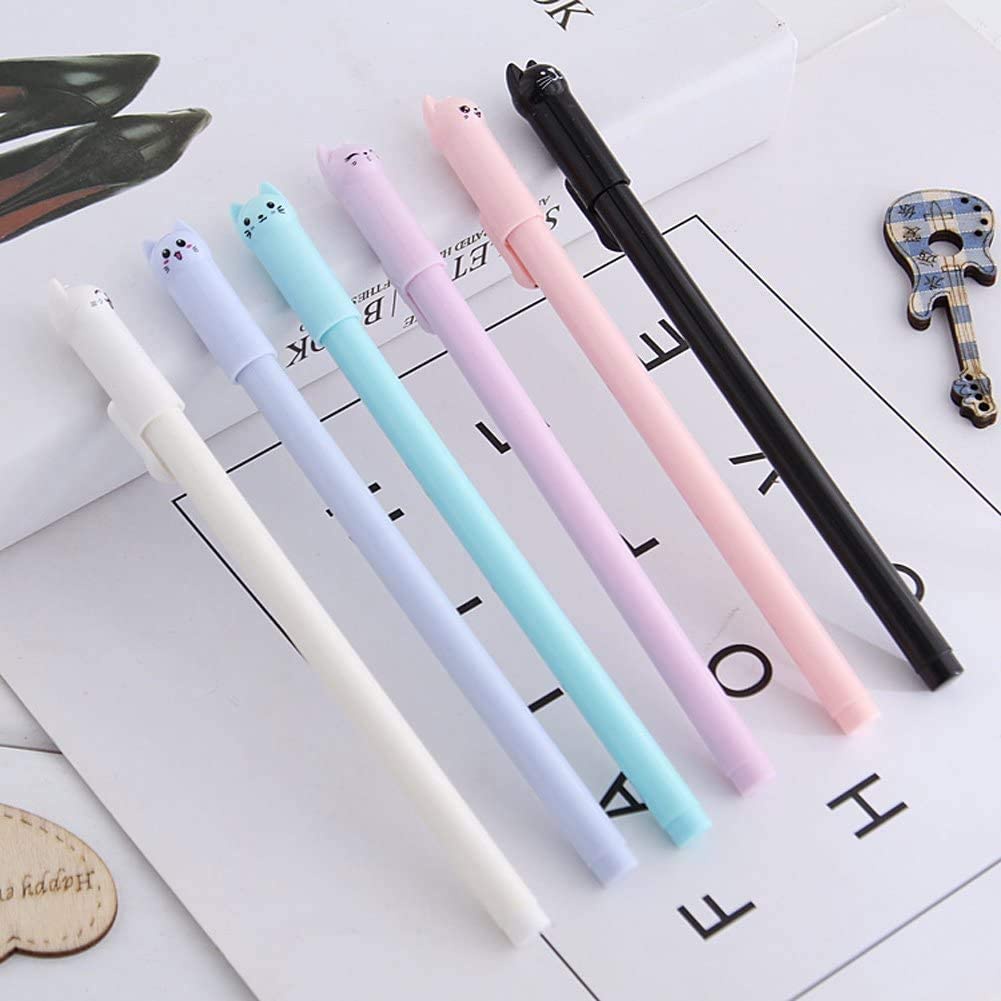 Cute Cat Pen 0.5 mm Gel Kawaii Pens Black Ball Point Japanese Pens for ...