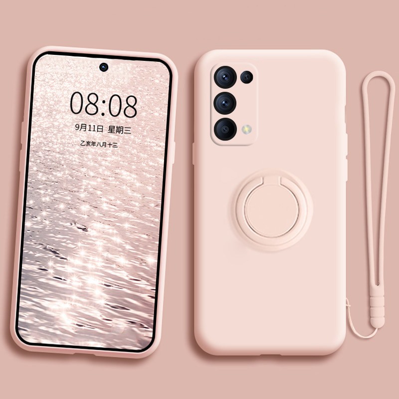 Oppo Reno 5 Pro Case Liquid Silicone Case Full Cover Camera With Ring ...
