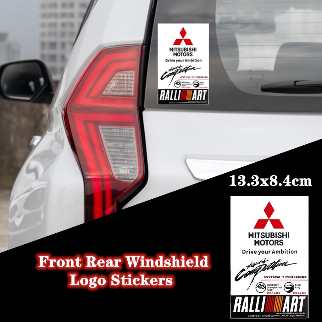 Mitsubishi Windshield Stickers RALLIART Car Japanese Modified Decal for ...