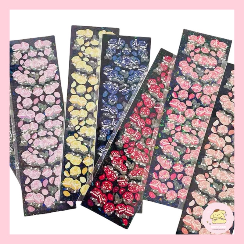 [SG INSTOCK] Rose Flower Holographic Korean Sticker Toploader ...