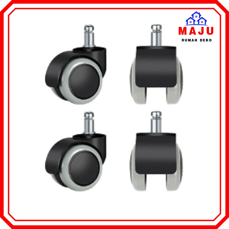 Maju Chair Wheels Office Chair Caster Roller Twin Wheel Swivel Wheels ...