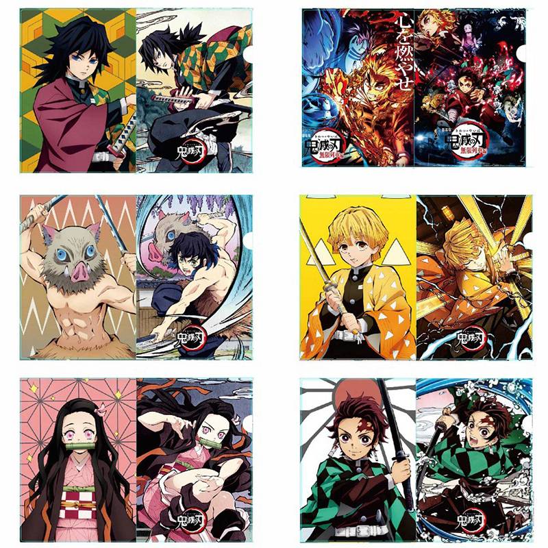 Demon Slayer Kimetsu no Yaiba A4 File Document Bag Pouch Bill Folder ...
