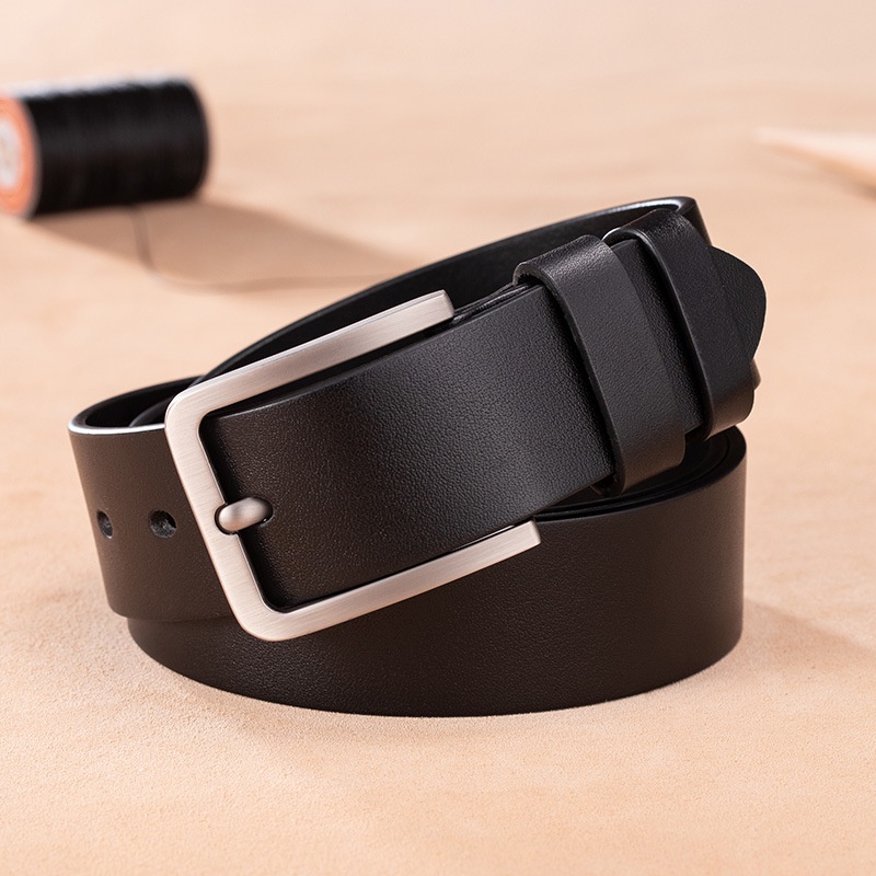 100% Genuine Real Leather Long Belt Men High Quality Pin Buckle Plus ...